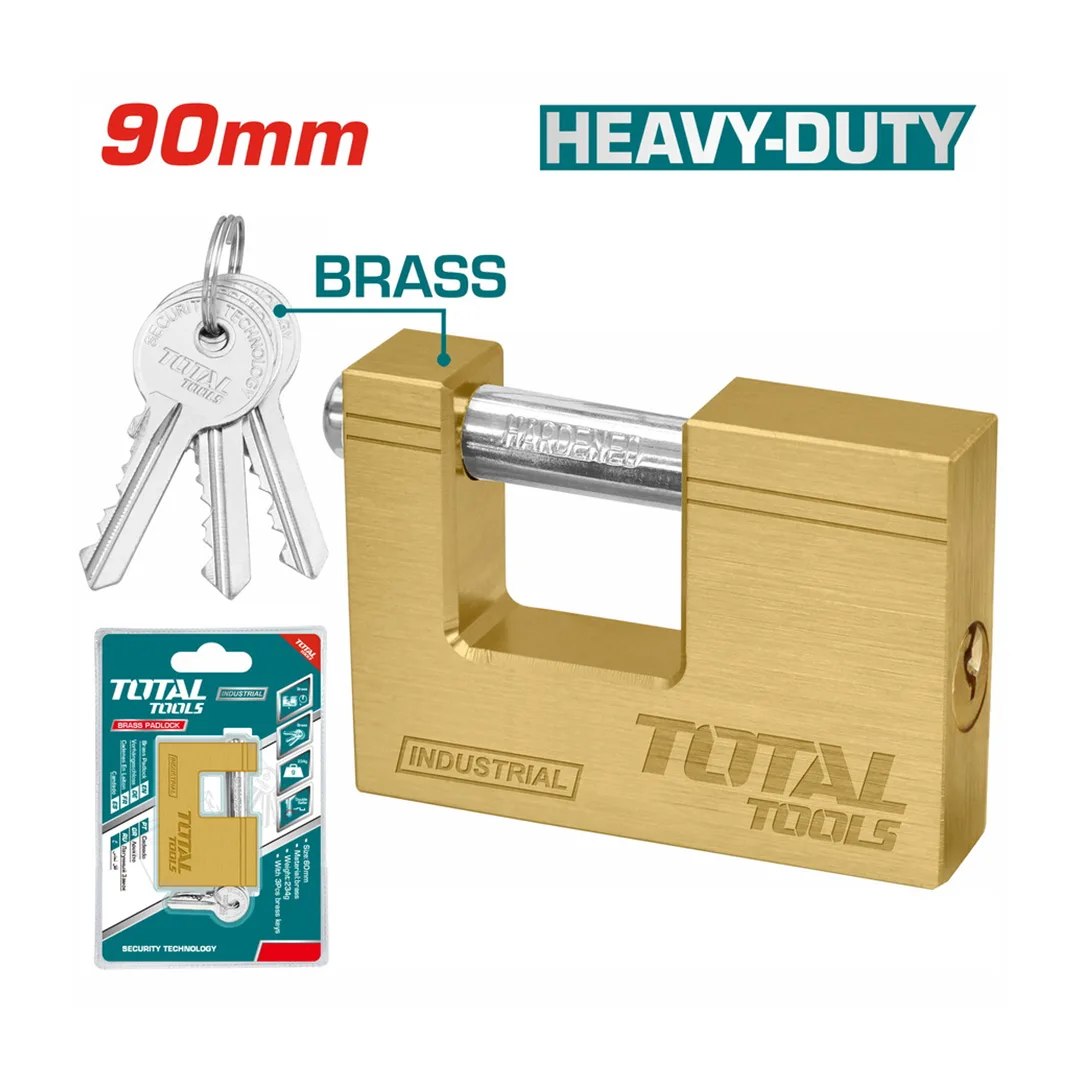90Mm Heavy Duty Brass Block Padlock Total – Tlk32903 – Tools3m.com