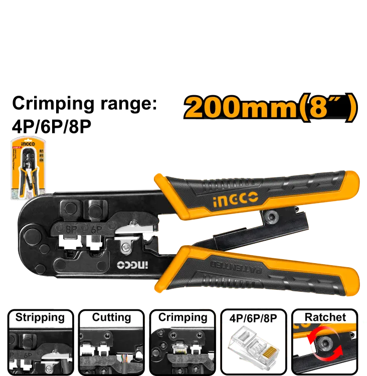 Modular Plug Crimper Ingco – Hmpcn2468r – Tools3m.com