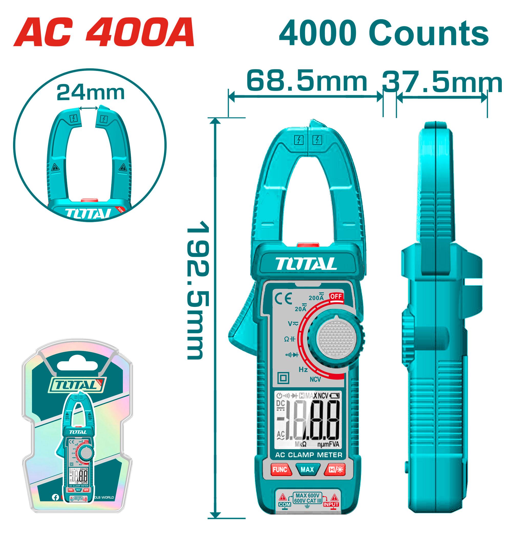 Digital AC Clamp Meter (400A) Total-TMT762001 – Tools3m.com